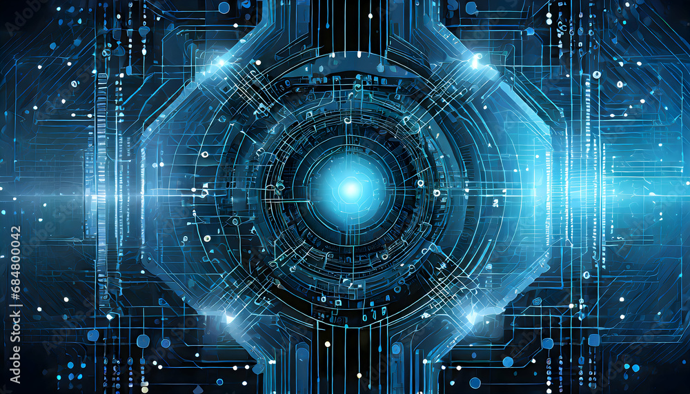 Digital abstract pattern inspired by artificial intelligence, blending ...