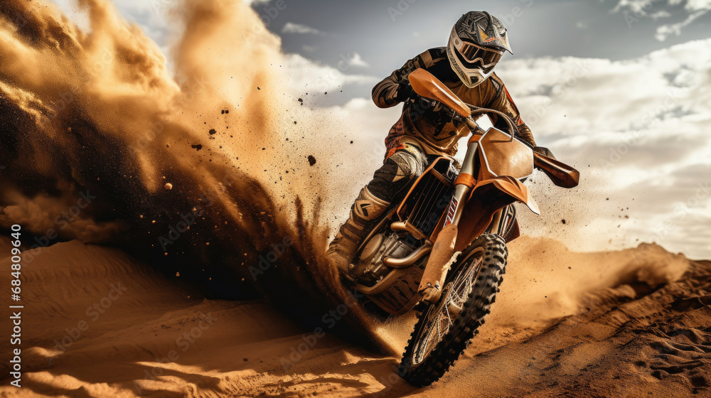 Determination on sandy off-road trail close-up with challenging terrain ...