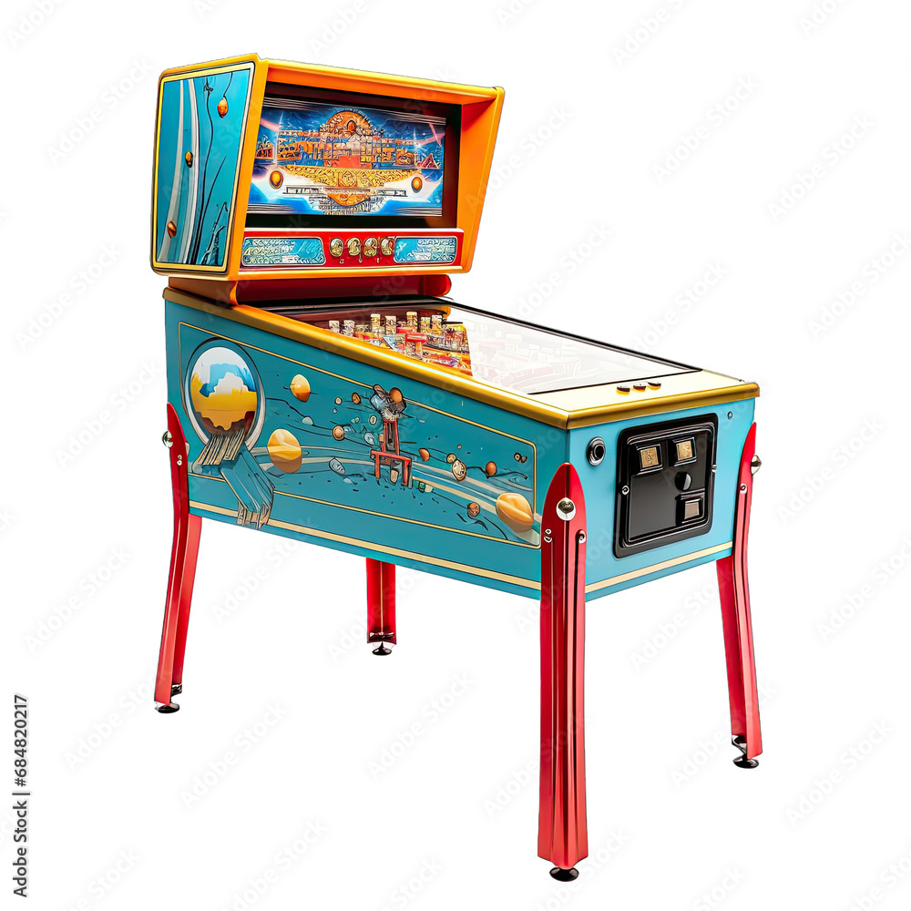 Retro Pinball Machine. A Vibrant Retro Pinball Machine Isolated to ...