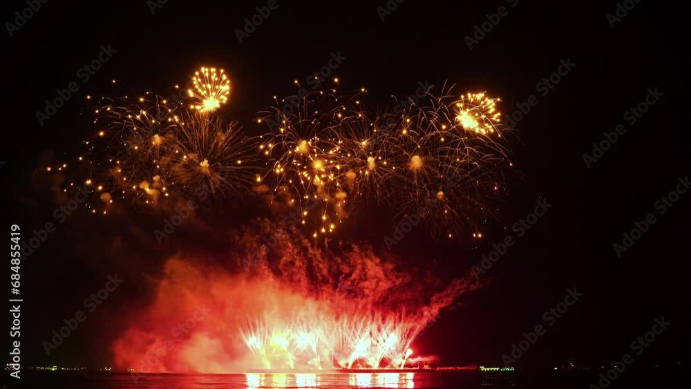 Real fireworks background. Firework Display, abstract blur of real ...