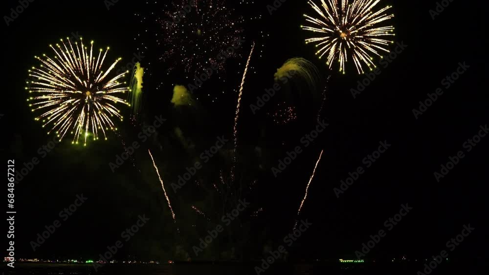 Real fireworks background. Firework Display, abstract blur of real ...