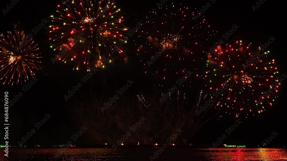 Real fireworks background. Firework Display, abstract blur of real ...