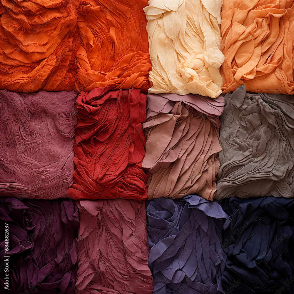 Pantone de colores representado con diferentes telas generado por ia ...