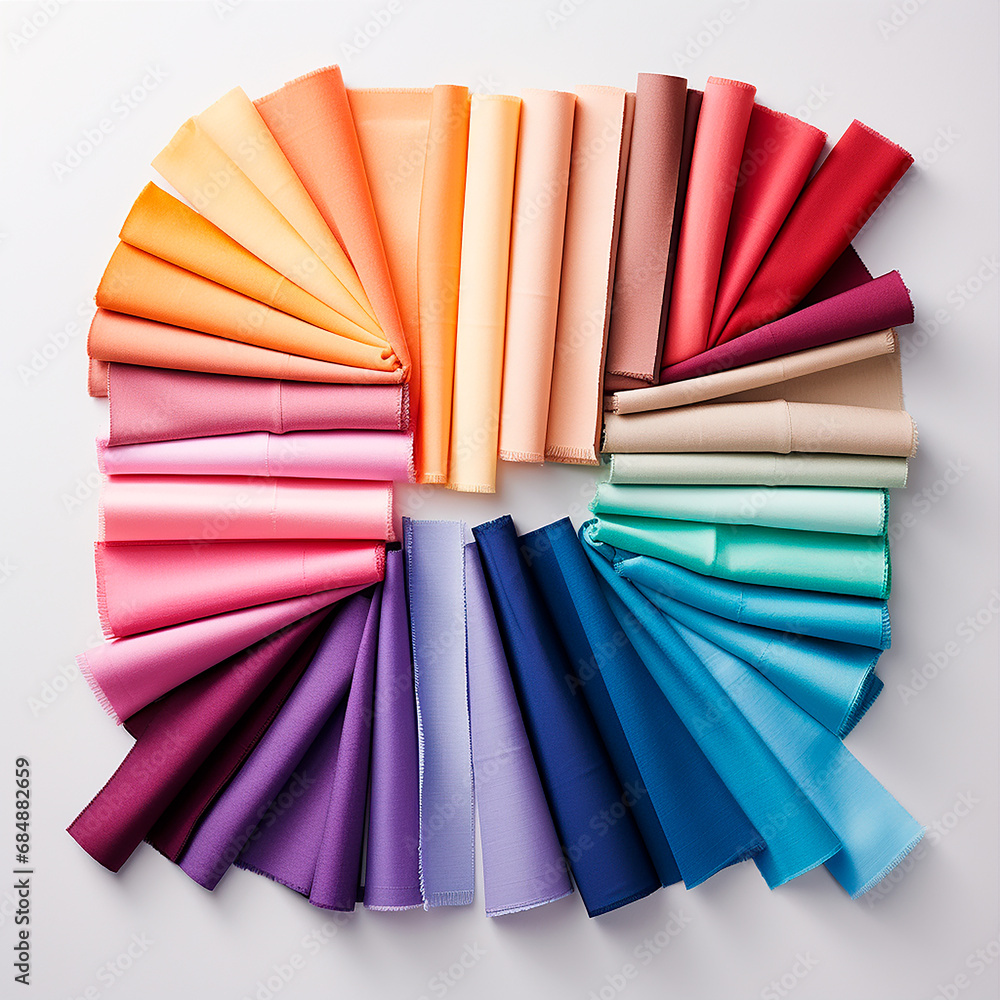 Pantone de colores representado con diferentes telas generado por ia ...