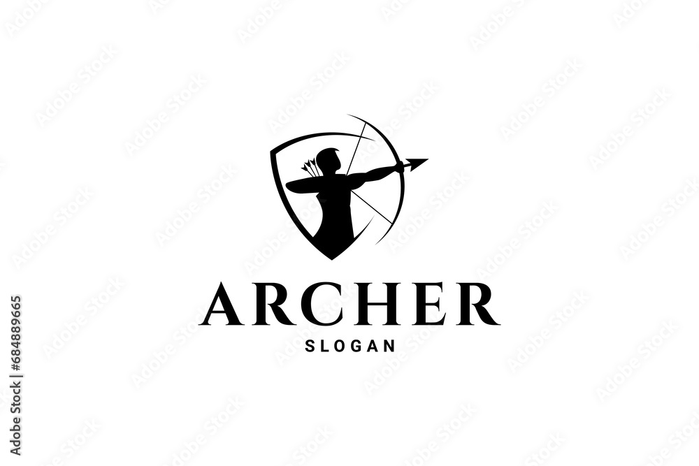 Archer logo design with shield combination. Archer Shield Logo Template ...
