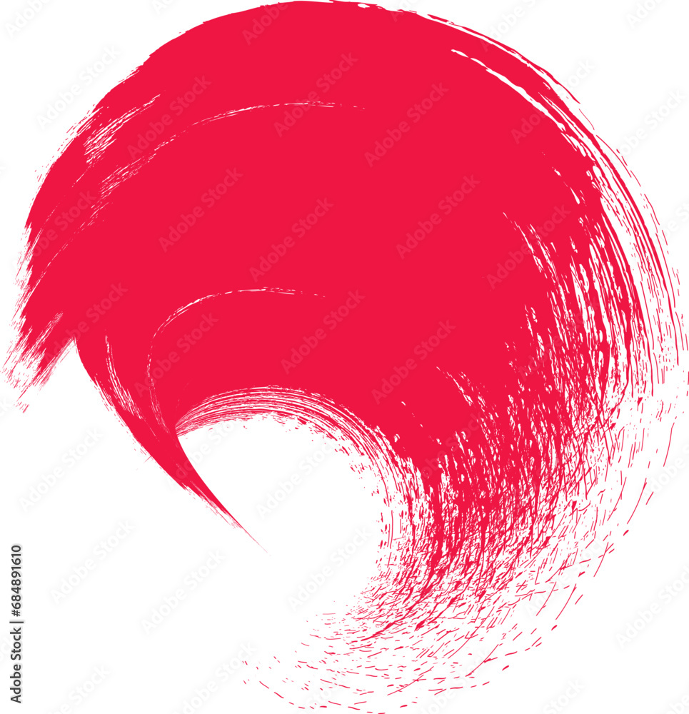 red Circle brush stroke vector isolated on white background. red circle ...