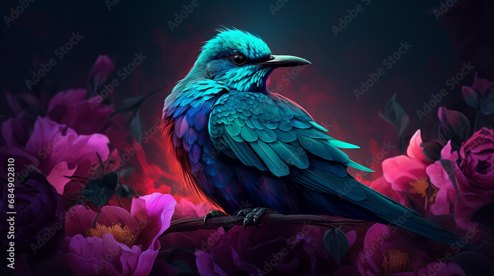 Glowing bird hd wallpaper iolsofts style Generative AI Stock ...