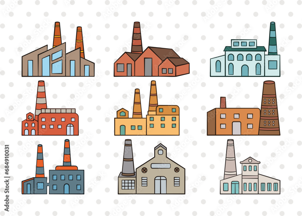 Brick Factory SVG, Factory Clipart, Factory Svg, Industry Svg ...