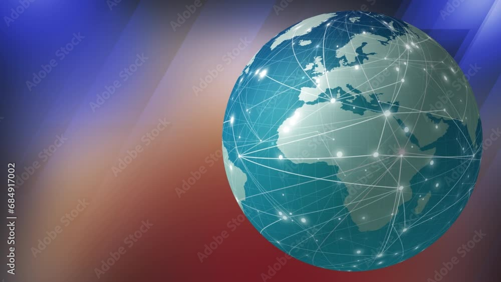Rotating globe background for global news coverage breaking headlines ...