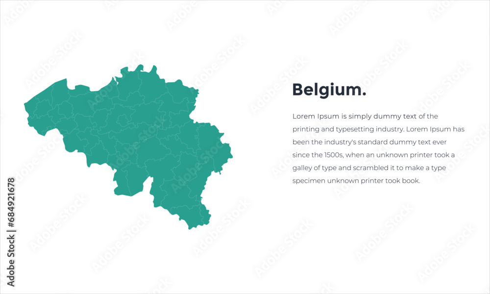 Vetor de Vector map of Belgium . High detailed country map with ...