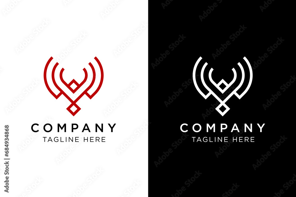 line phoenix logo simple modern Stock Vector | Adobe Stock