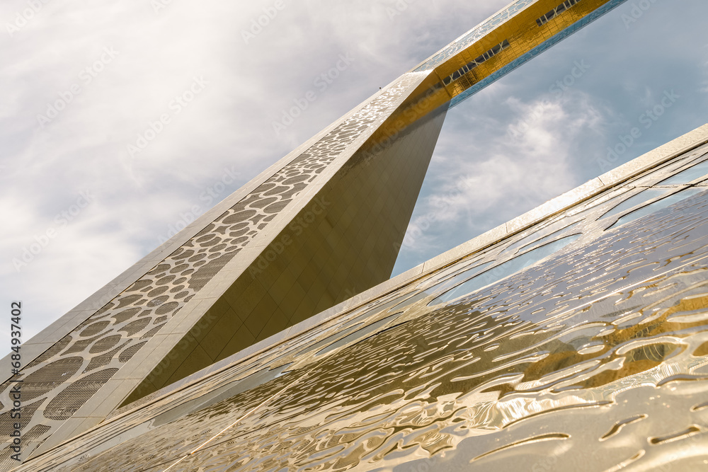 The famous Dubai Golden Frame of the Dubai city, United Arab Emirates ...