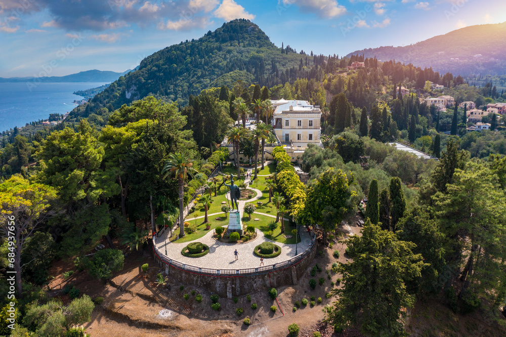 Achilleion palace in Corfu Island, Greece, built by Empress of Austria ...