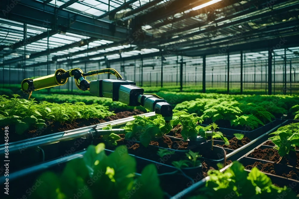 generative A.l smart farming automated industrial robotic arm picking ...