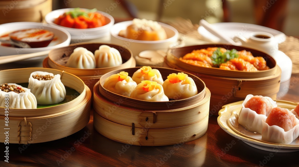 time lunch chinese food lunchtime illustration background time, dim ...