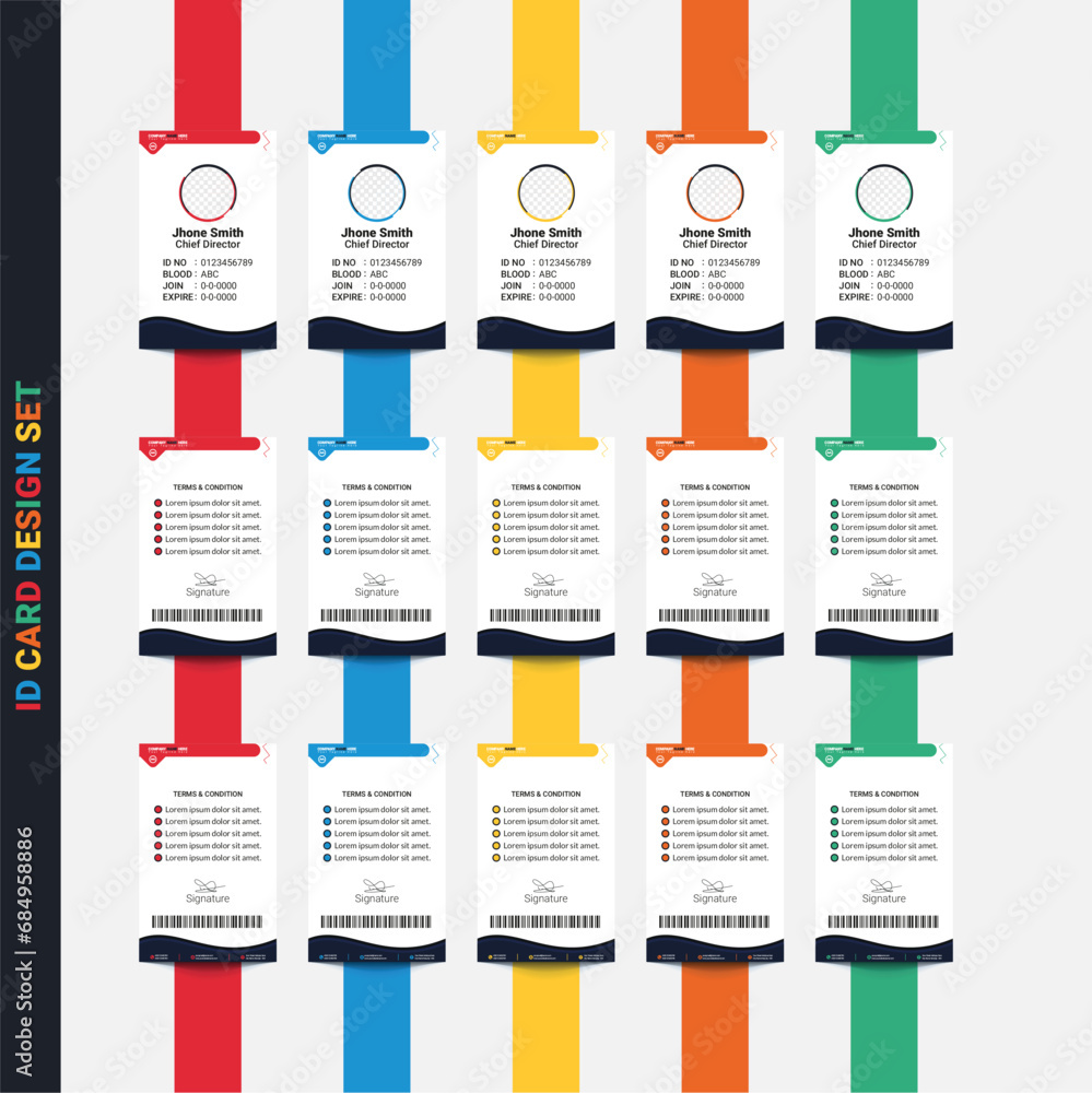 Corporate vertical id card size template. Corporate vertical id card ...