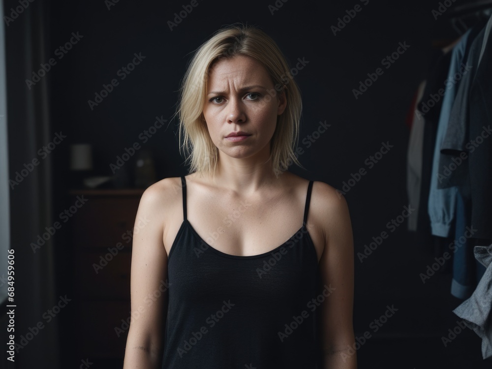 Portrait of sad woman being harrased and bullied by her partner. Stock Photo | Adobe Stock