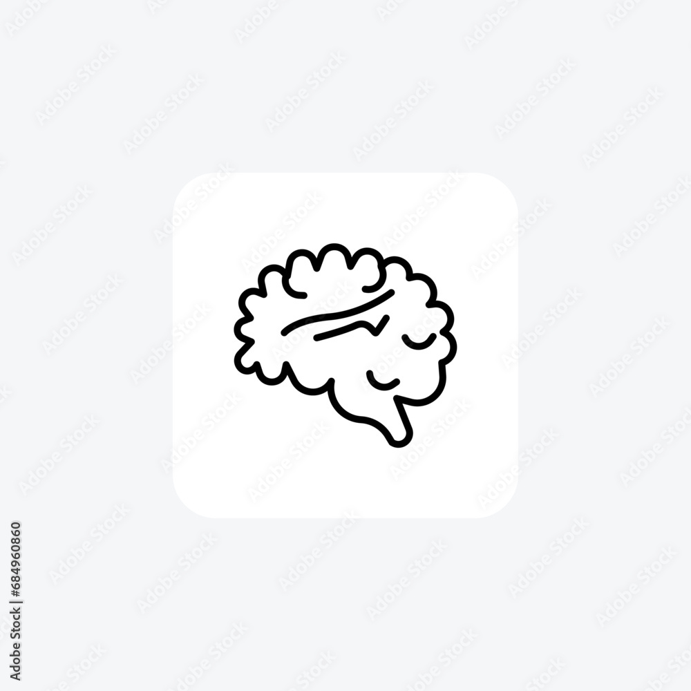 Brain Icon,Brain Anatomy, Neurological Health, Brain Symbol isolated on ...
