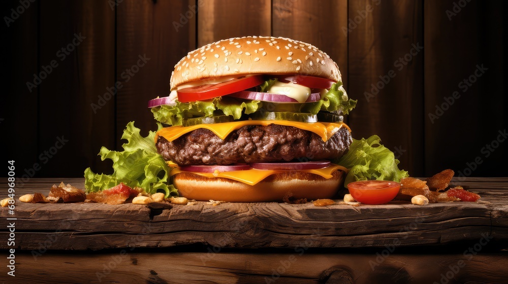 tasty table burger food table illustration meal lunch, fast restaurant ...