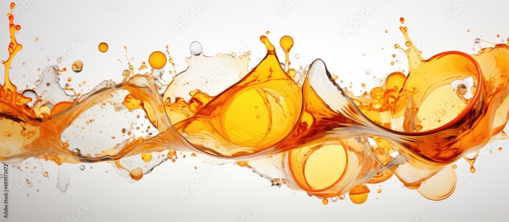 In an abstract design merging elements of nature, a white isolated ...