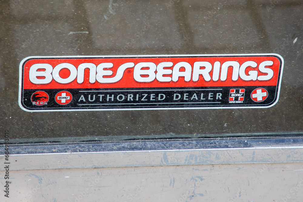 bones Bearings sign brand and text logo Manufacturer distributor of ...
