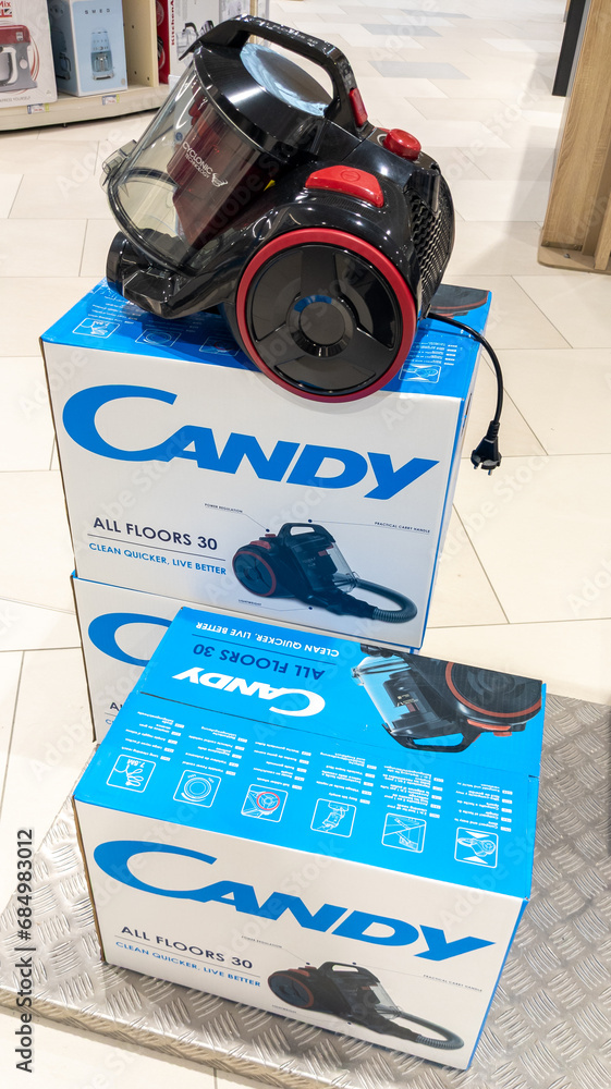 Candy sign logo and brand text vacuum cleaner company of small ...