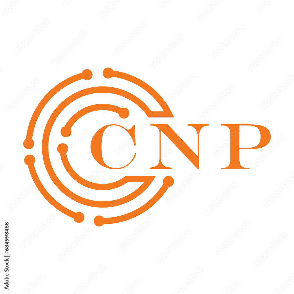 CNP letter design. CNP letter technology logo design on white ...