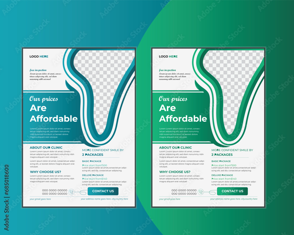 layout modern with blue color size A4,Easy to use and edit. Medical ...