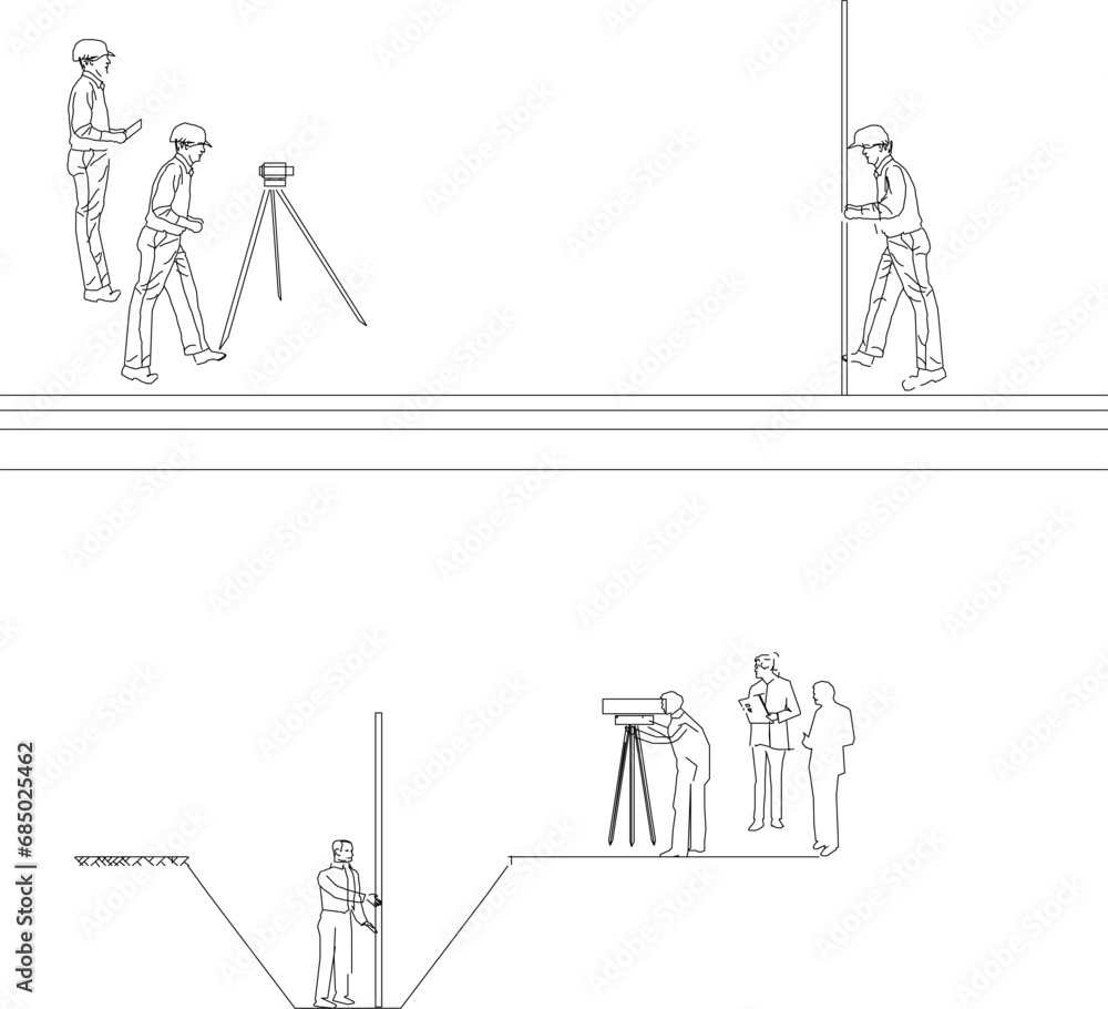 Vector sketch illustration design engineering drawing detailed work ...