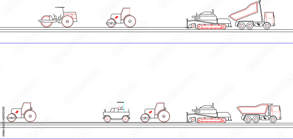 Vector sketch illustration of detailed technical drawing design of work ...
