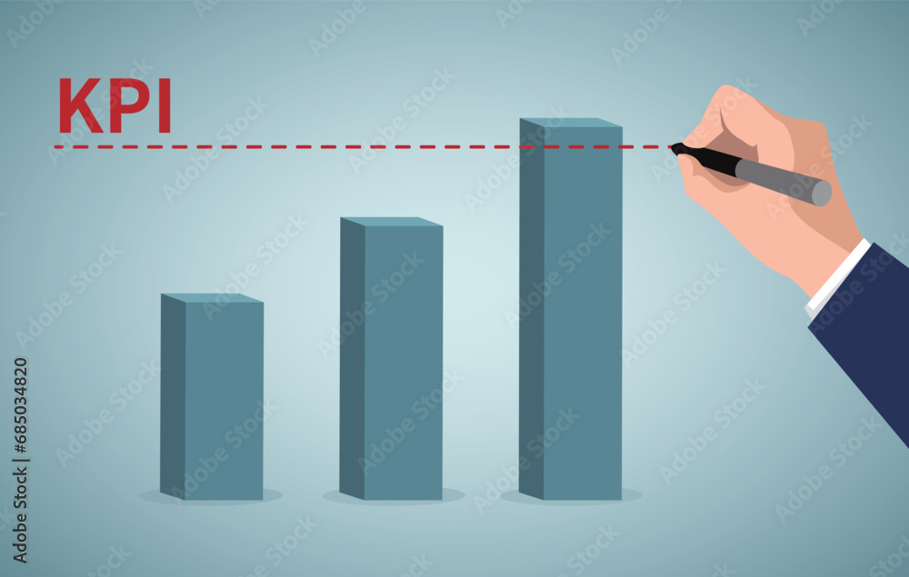 KPI, key performance indicator measurement to evaluate success or ...