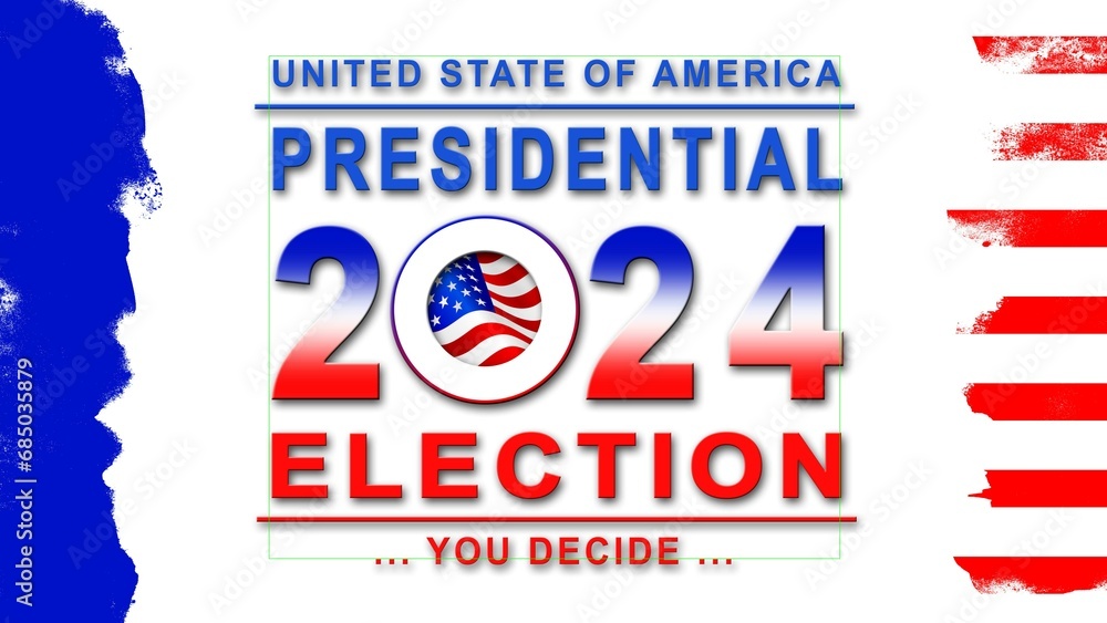 PRESIDENTIAL Election 2024 in United States - banner with american ...