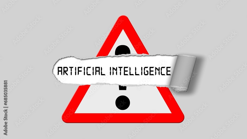 Warning about AI Artificial Intelligence - lettering in cutout on ...