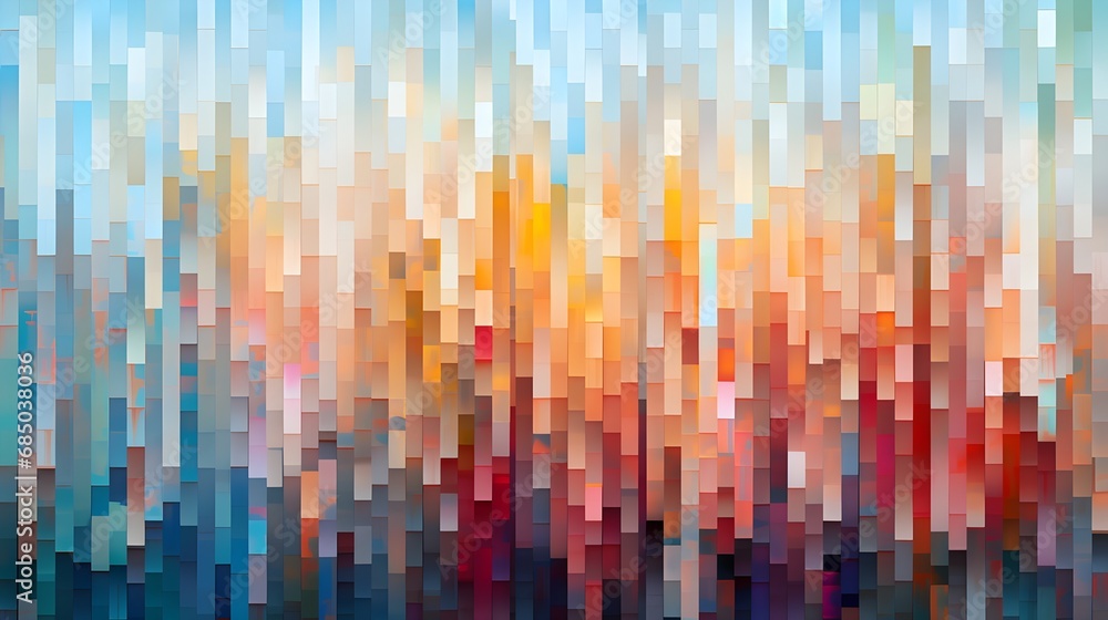 Abstract pattern using digital pixelation combining pixels of different ...