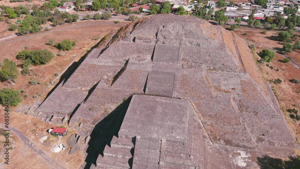 Teotihuacan, Mexico: Aerial view of Pyramid of the Moon (Pirámide de la ...
