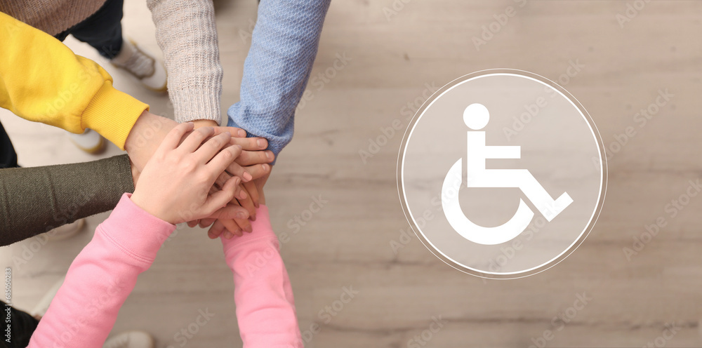 Inclusion concept, banner design. International symbol of access ...