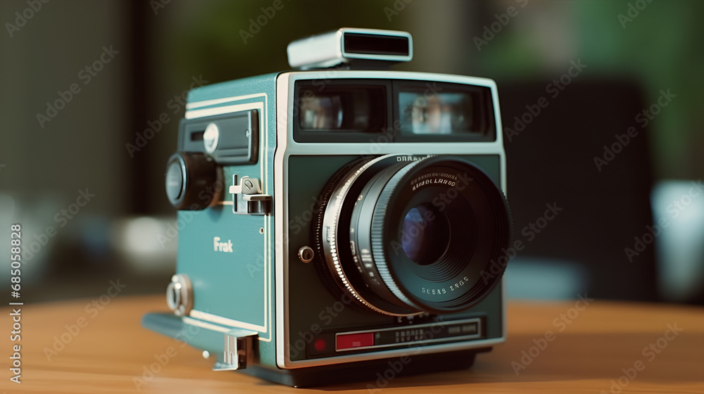 3d printed pinhole camera model, old photo camera with vintage efect ...