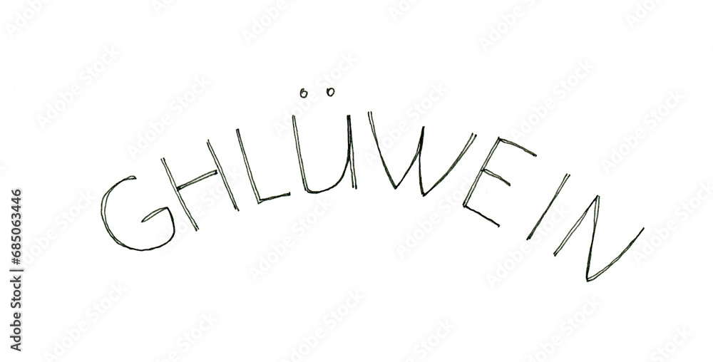 Cocktail black text Mulled wine word hand drawn lettering calligraphy ...