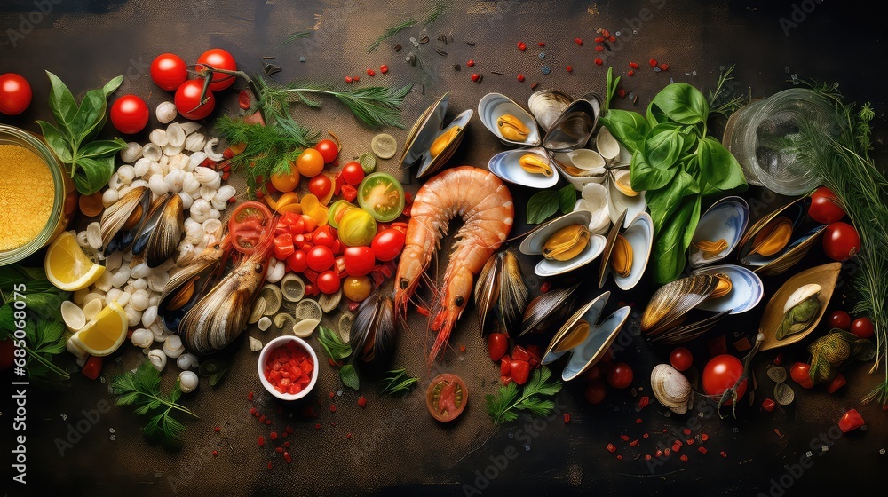 pasta ingredient seafood food seafood illustration shrimp salmon ...