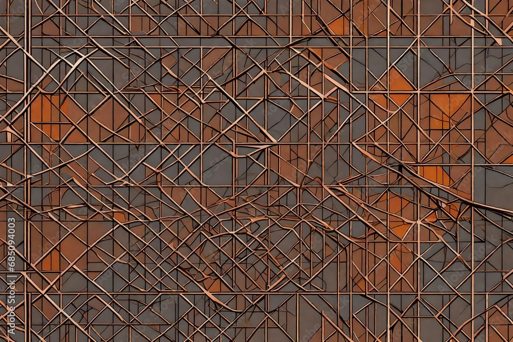 "Compose a visual poem of abstract geometry, where intersecting lines ...
