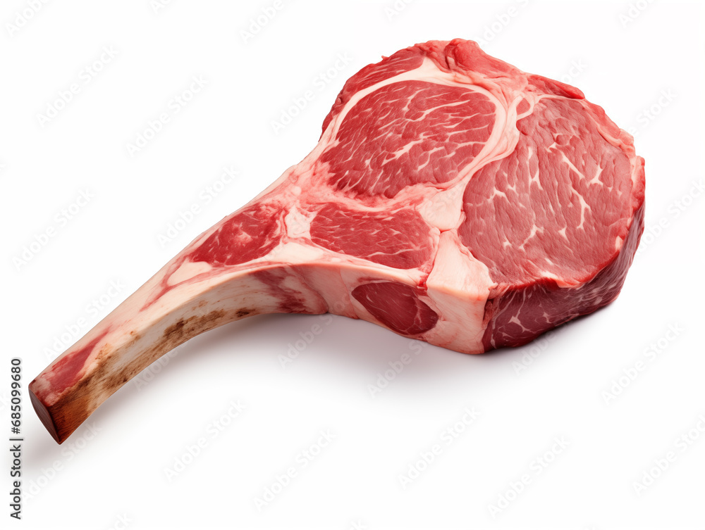 Raw fresh beef tenderloin. Tomahawk Steak Dry-Aged ready for freezing ...