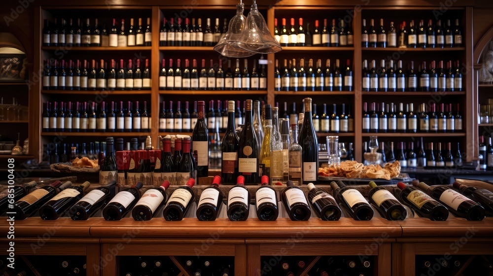 beverage restaurant wine drink wine cellar display illustration row ...
