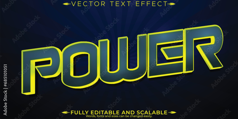 Power text effect, editable energy and thunder customizable font style ...