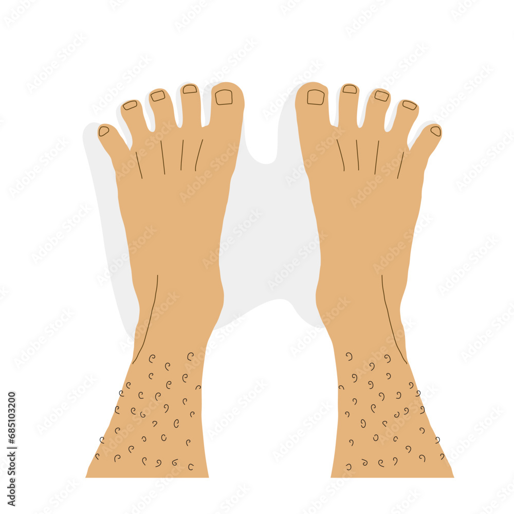 Cartoon illustration of pair of bare feet with normal healthy posture ...