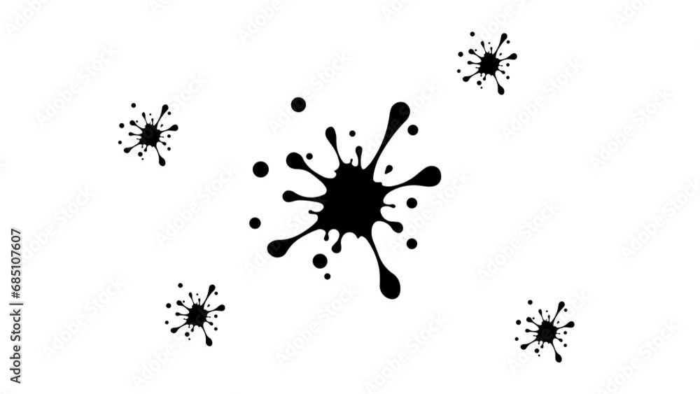 Zoom in and out animation the blot symbol. Large black symbol in the ...