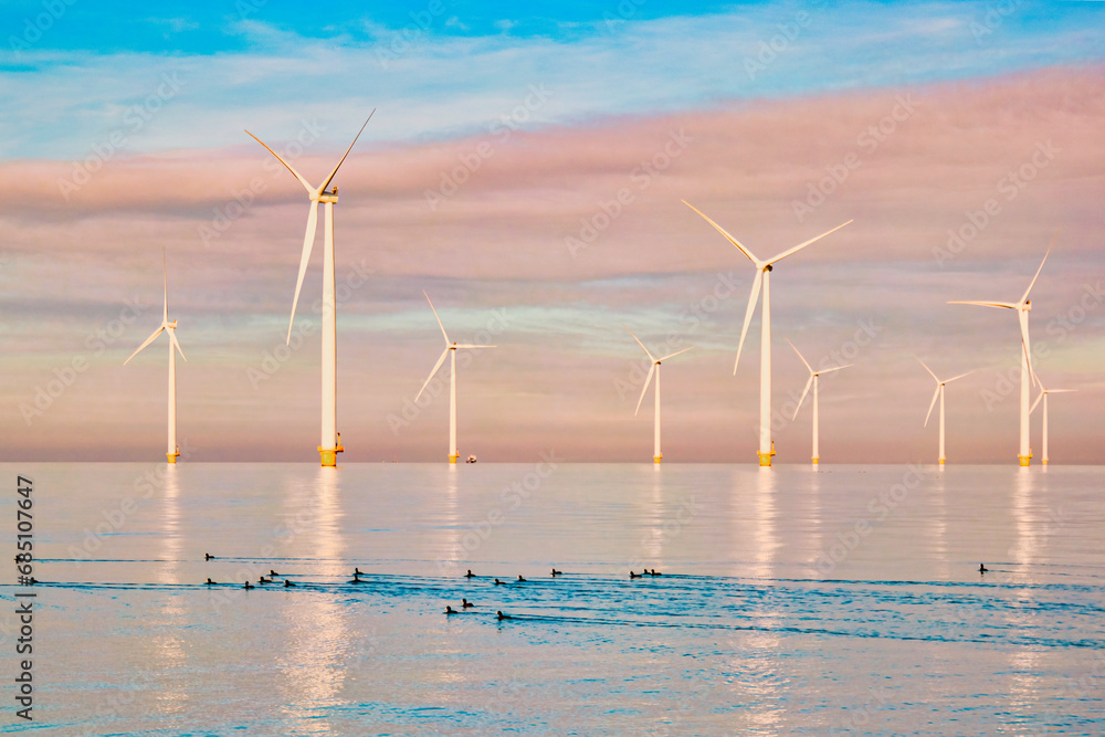 Windmills for electric power production Netherlands Flevoland, Wind ...