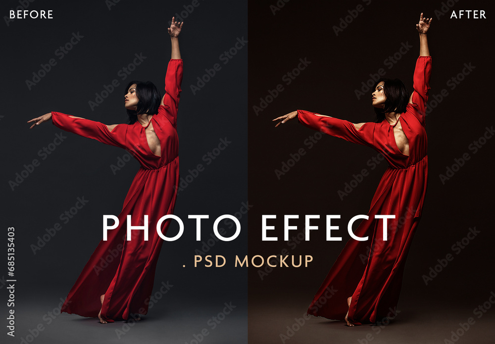 Adjustment Photo Effect Mockup Stock Template | Adobe Stock