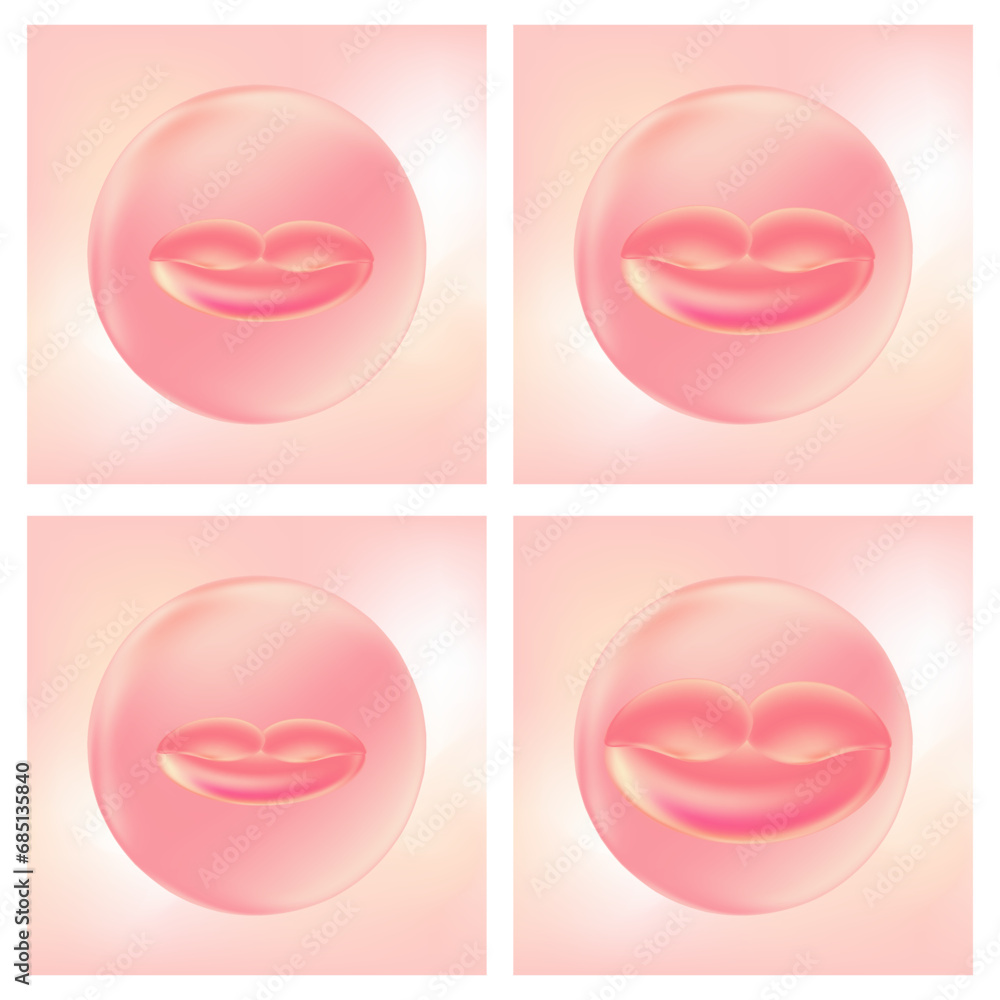 Lip filler before and after effect. Beautiful aesthetic lip treatment ...