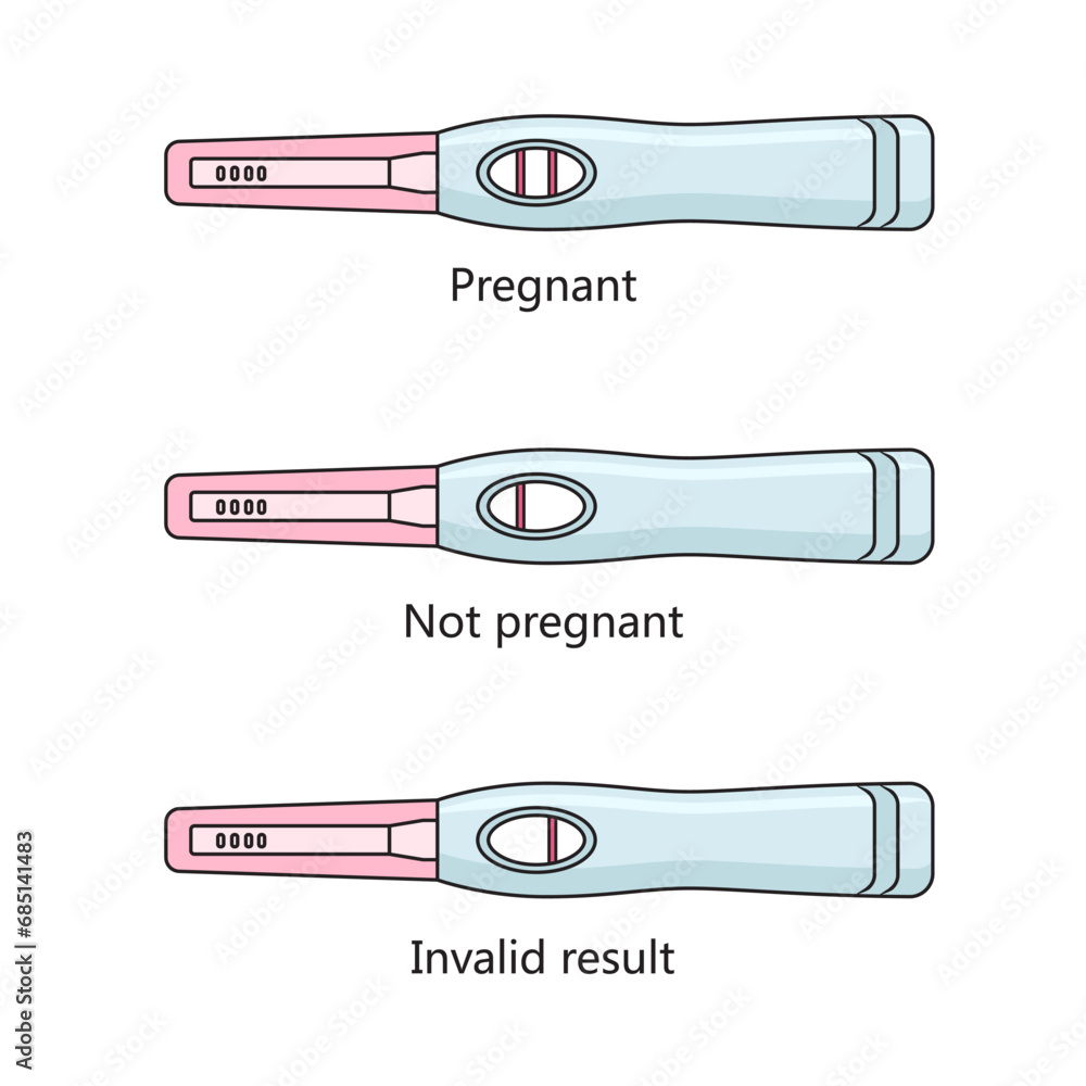 Pregnancy test diagram hand drawn schematic vector illustration ...
