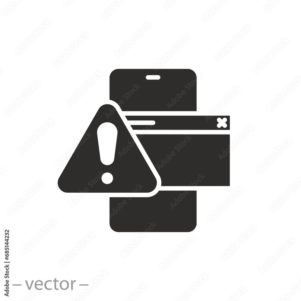 obscene site page warning icon, uncensored content, inappropriate ...